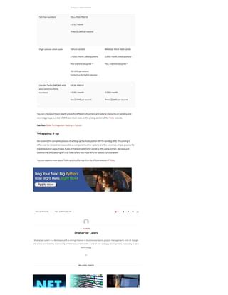 How To Send SMS With Twilio Using Python PDF