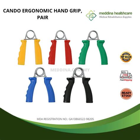 Cando Ergonomic Hand Grip Fixed Hand Grip Exercisers Pair Mhe