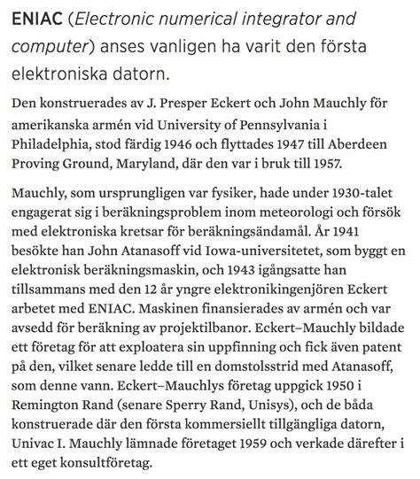 Eniacs Sex Okända Programmerare Lotten