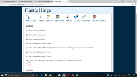 Basic Structural Analysis Labplastic Hinge Experimentquizzes · Issue