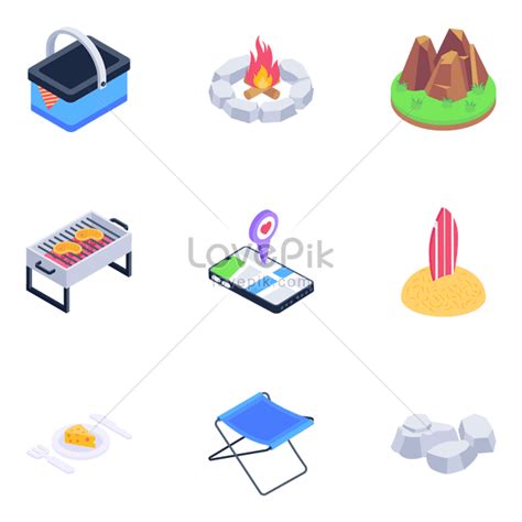 캠핑 및 모험 아이소 메트릭 아이콘 팩 Png 일러스트 무료 다운로드 Lovepik