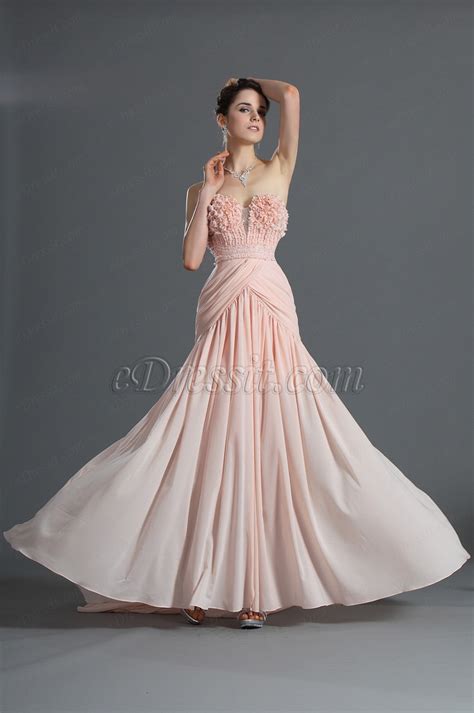 Edressit Sweetheart Neckline Strapless Pink Evening Dress 00122801