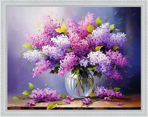 Алмазная мозаика WB11139 "Сирень" круглые стразы 40х50 см - купить с ...