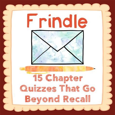 Frindle Chapter Quizzes 15 Assessments That Reinforce Your Reading