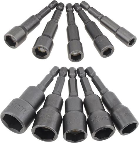10 Pièces Douille Visseuse 6 15mm Adaptateur Embout Douille