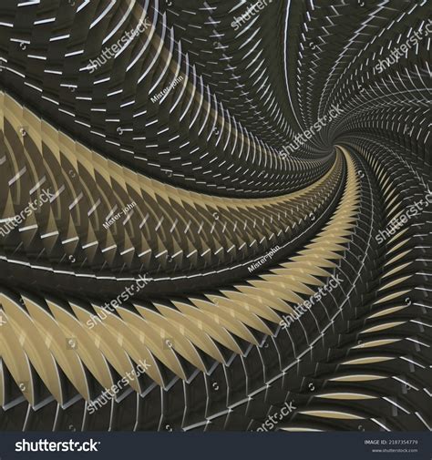 Complex Design 3d Spiral Structure Dark Stock Illustration 2187354779