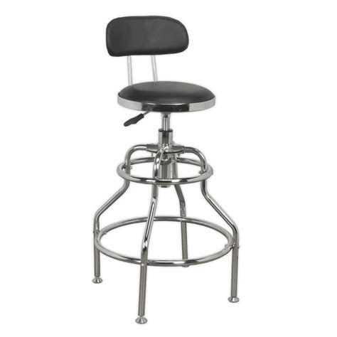 Sealey Pneumatic Workshop Stool With Adjustable Height Swivel Seat