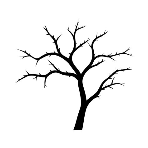 A Branch Tree Without Leaves Vector Silhouette Clipart Free Vector Art At Vecteezy