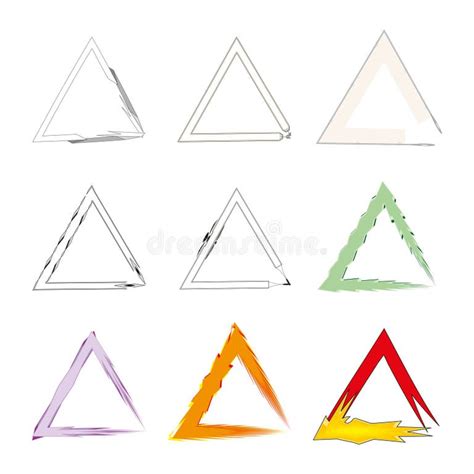 Outline Triangle Set Geometric Shapes Collection Basic Forms Illustration Vector Elements