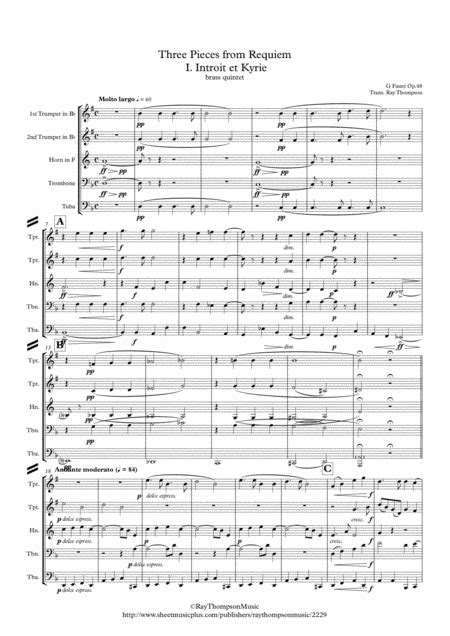 Faure Requiem Op48 3 Pieces Iintroit Et Kyrie Iv Pie Jesu And Vi