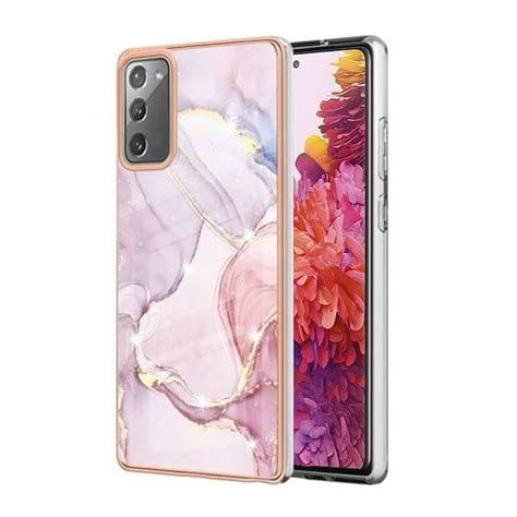 Rose Gold Flower Pattern Marble Case Samsung Galaxy S20 Fe