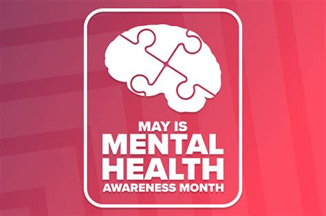 5월은 정신 건강 인식의 달입니다 휴일 개념 배경 배너 카드 텍스트 비문이있는 포스터용 템플릿 벡터 Eps10 그림입니다 정신 건강 자각의 달에 대한 스톡 벡터 아트 및