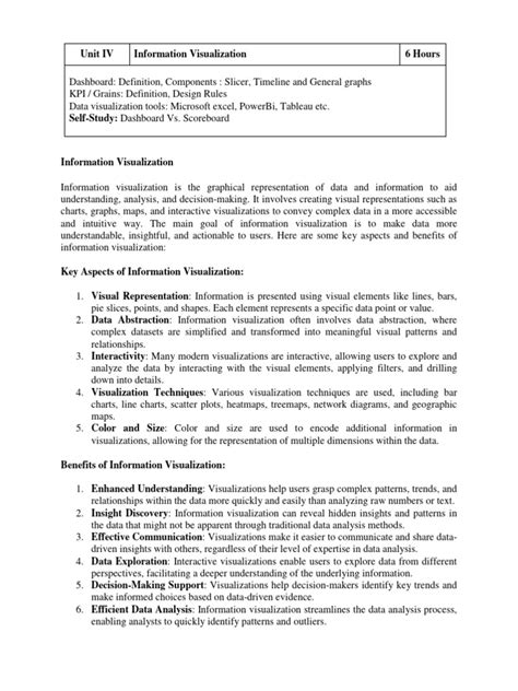 Ei Unit Iv Pdf Performance Indicator Microsoft Excel