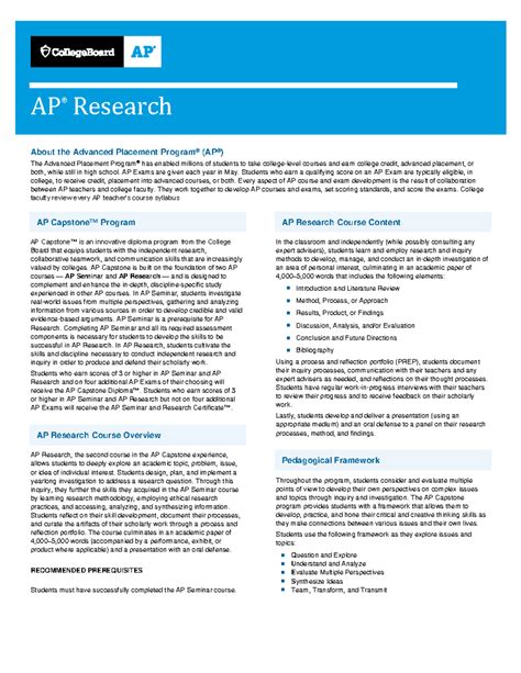 Course Overview Ap Research Ap Æ Research About The Advanced