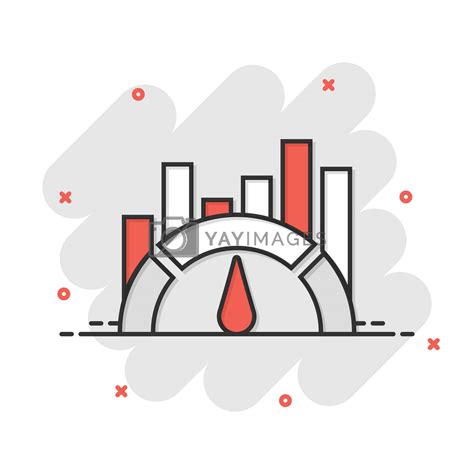 Benchmark Measure Icon In Comic Style Dashboard Rating Vector Cartoon Illustration On White