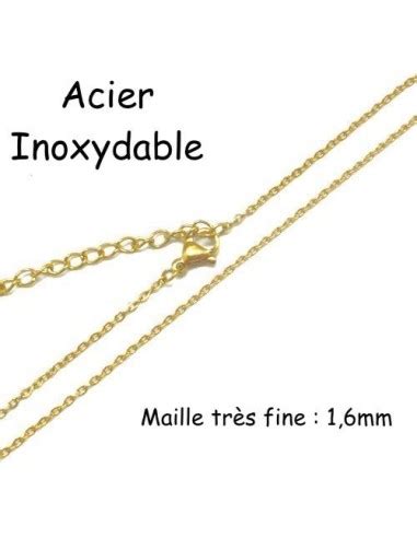 Collier chaine forçat fine en acier inox doré