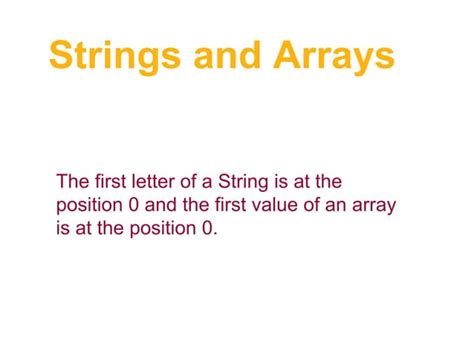 Strings And Arrays Ppt