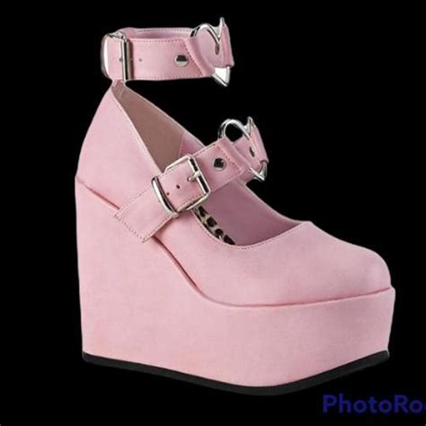 💜🖤pink Barbie Shoes Demonia Brand Platforms In Very Depop