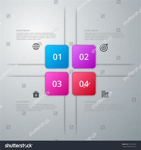 Vector Illustration Four Square Infographics Stock Vector Royalty Free