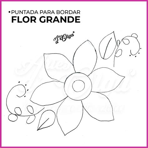 Artesd Olga Puntada Para Bordar Flores Grandes
