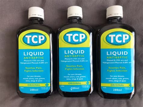 TCP ORIGINAL ANTISEPTIC Liquid X 3 200ml Bottles Brand New Sealed 60 85 PicClick AU
