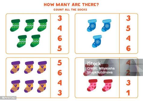 모든 만화 겨울 양말을 세고 정답에 동그라미를 치세요 0명에 대한 스톡 벡터 아트 및 기타 이미지 0명 겨울 경기 스포츠 Istock
