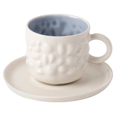 Contemporary Modern Justine Porcelain Coffee Cup And Saucer 100 Ml