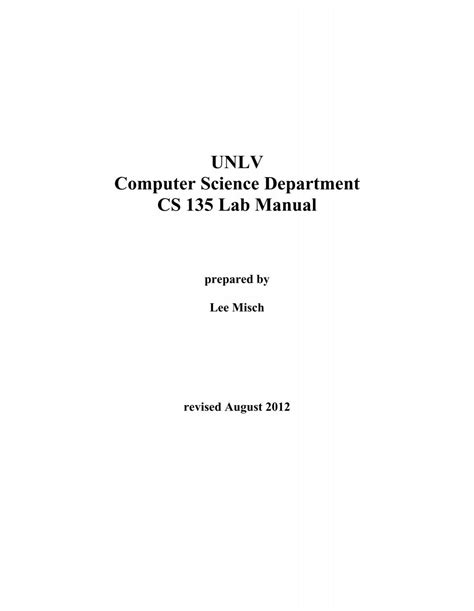 UNLV Computer Science Department CS Lab Manual