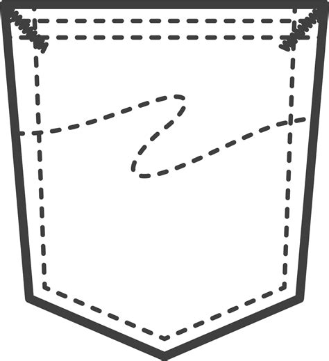 Denim Pocket Patch Outline Element For Uniform Or Casual Style Clothes