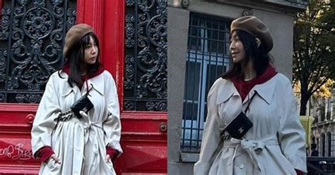 황신혜 가을을 입었네 베레모에 트렌치코트 60대 가을 멋쟁이 패션엔