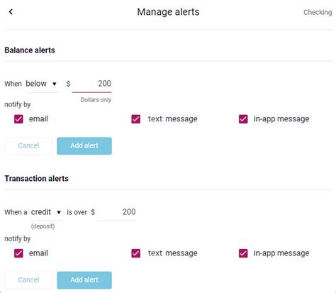 Create Customized Account Alerts Think Bank