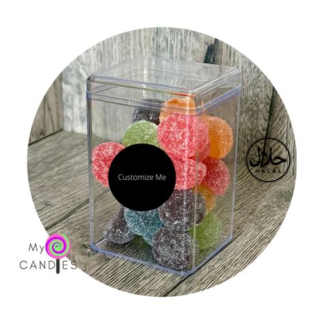 Gummy T Customizable Acrylic Cube Filled With 190g Fruit Jubes M