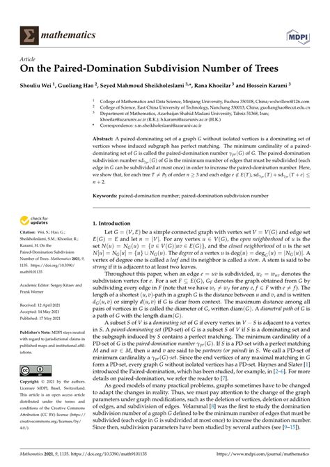 Pdf On The Paired Domination Subdivision Number Of Trees