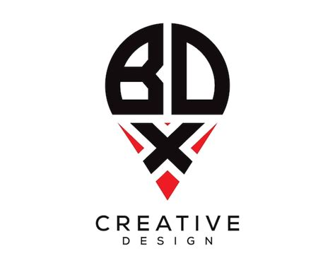 Premium Vector Bdx Letter Location Shape Logo Design