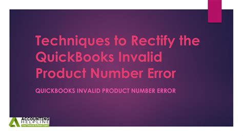 Quickbooks Invalid Product Number Error Fix Guide