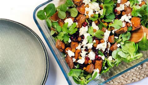 Salade Met Zoete Aardappel Feta En Granaatappelpitjes Gewoon Wat Een