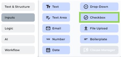 Input Checkbox E No Code Legal Automation