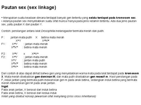 Tautan Gen Pindah Silang Tautan Sex Gagal Berpisah