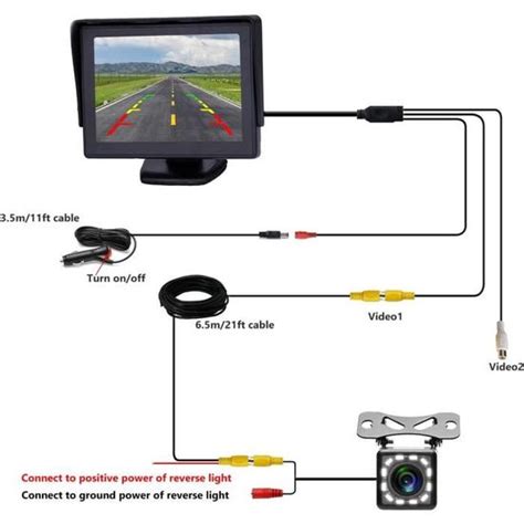Kit de caméra de recul avec écran HD pouces et caméra de recul LED Cdiscount Auto