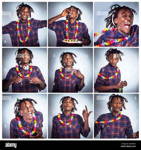 Posing In The Party Photobooth Sequence Shots Of A Young Man Getting