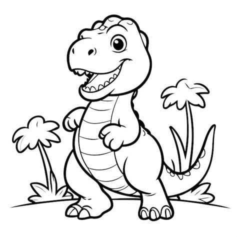 Векторная иллюстрация милого Trex для детей Премиум векторы