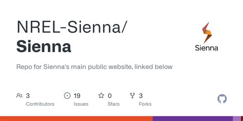 Github Nrel Siennasienna Repo For Siennas Main Public Website