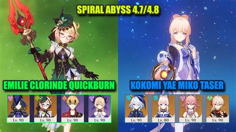 Emilie Clorinde Quickburn Kokomi Yae Miko Taser Spiral Abyss