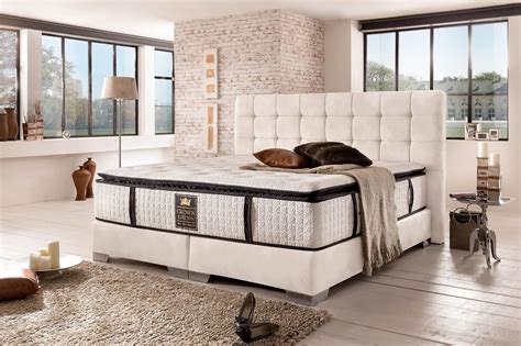 Boxspringbett "London Deluxe" - Weiß | Box spring bed, Bed springs, Bed