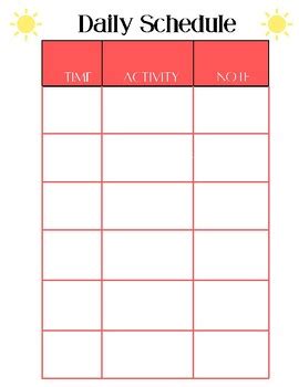 Daily Schedule By Missy Cox Tpt