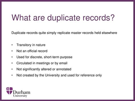 PPT Identifying And Managing Duplicate Records PowerPoint