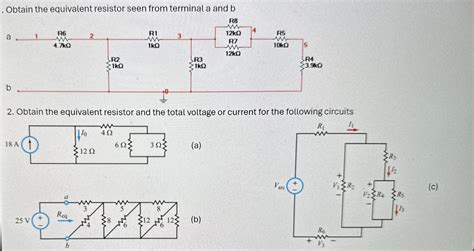 Obtain The Equivalent Resistor Seen From Terminal A