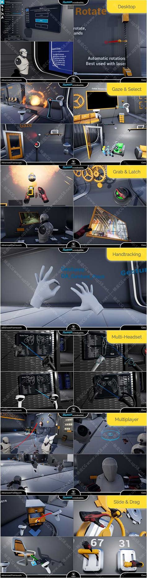 Unreal Engine虚拟现实移动和桌面应用程序开发框架advanced Framework 柚皮cg