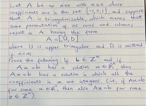 solved mxn { that rows and result in let a be an with men