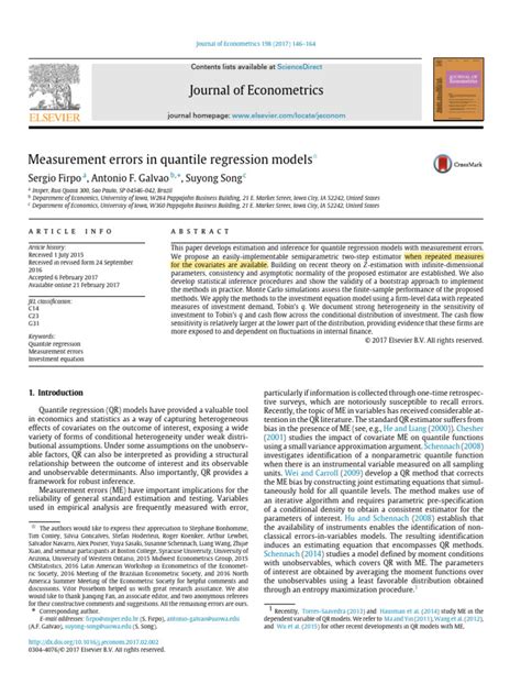 measurement_errors_in_quantile_regression_models | PDF | Regression ...